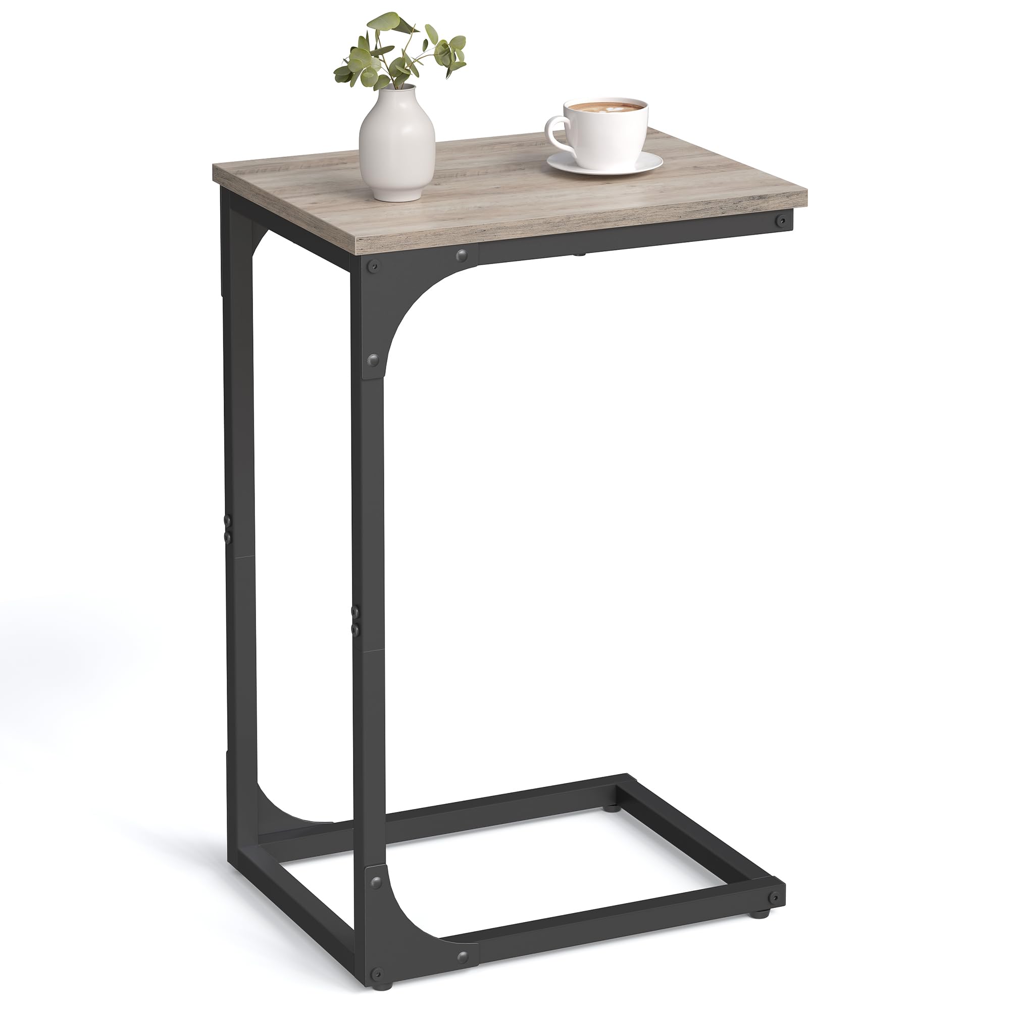 VASAGLE C-Shaped End Table, Small Side Table for Couch, Sofa Table with ...