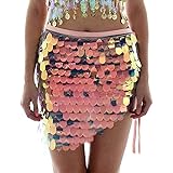 Amazon.com: Victray Belly Dance Hip Skirt Sequin Hip Scarf Sparkly Short Skirts Party Hip Wrap ...