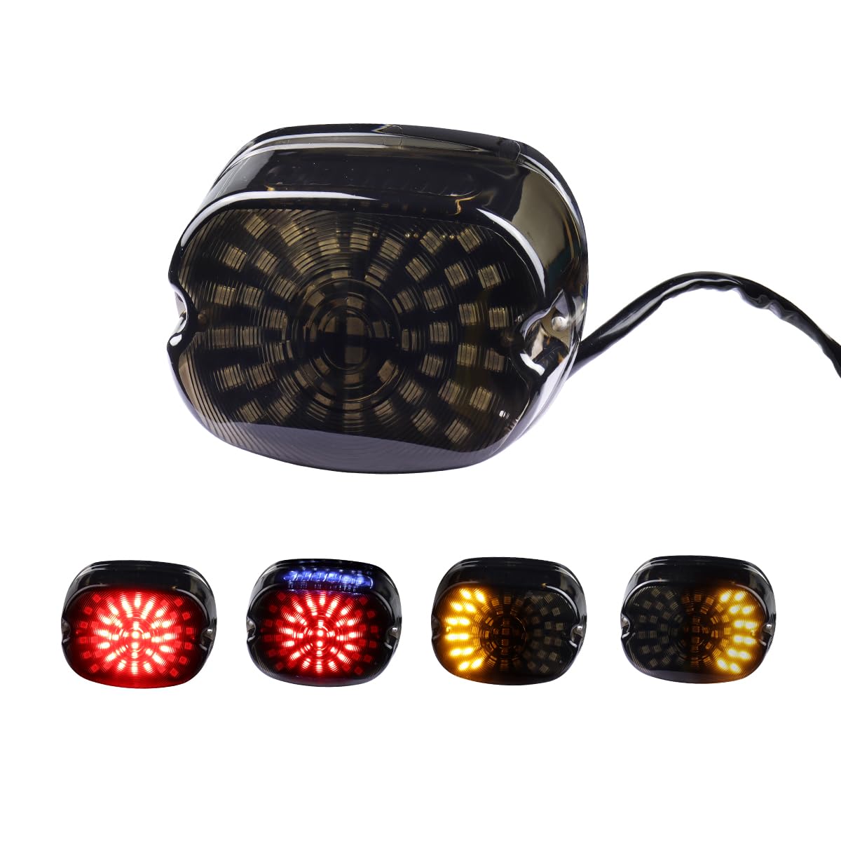LIUJJYH Smoked LED Tail Lights, Low Profile Brake Taillights Integrated Turn Signals Compatible ...