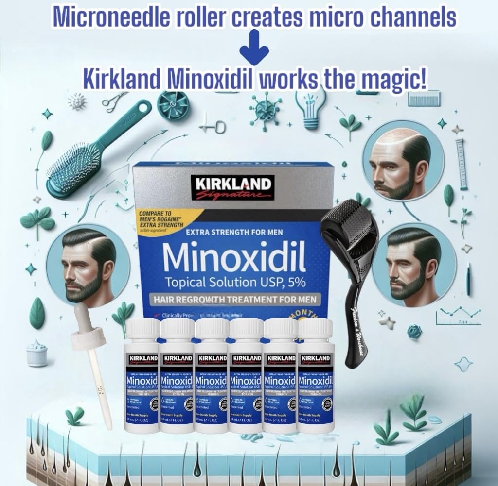Mua (6 Pack) Kirkland Minoxidil for Men Hair Regrowth Treatment, Liquid ...