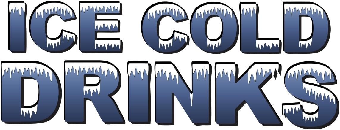 ICE Cold Drinks Banner Sign 2ft x 5ft Office Products Store Signs