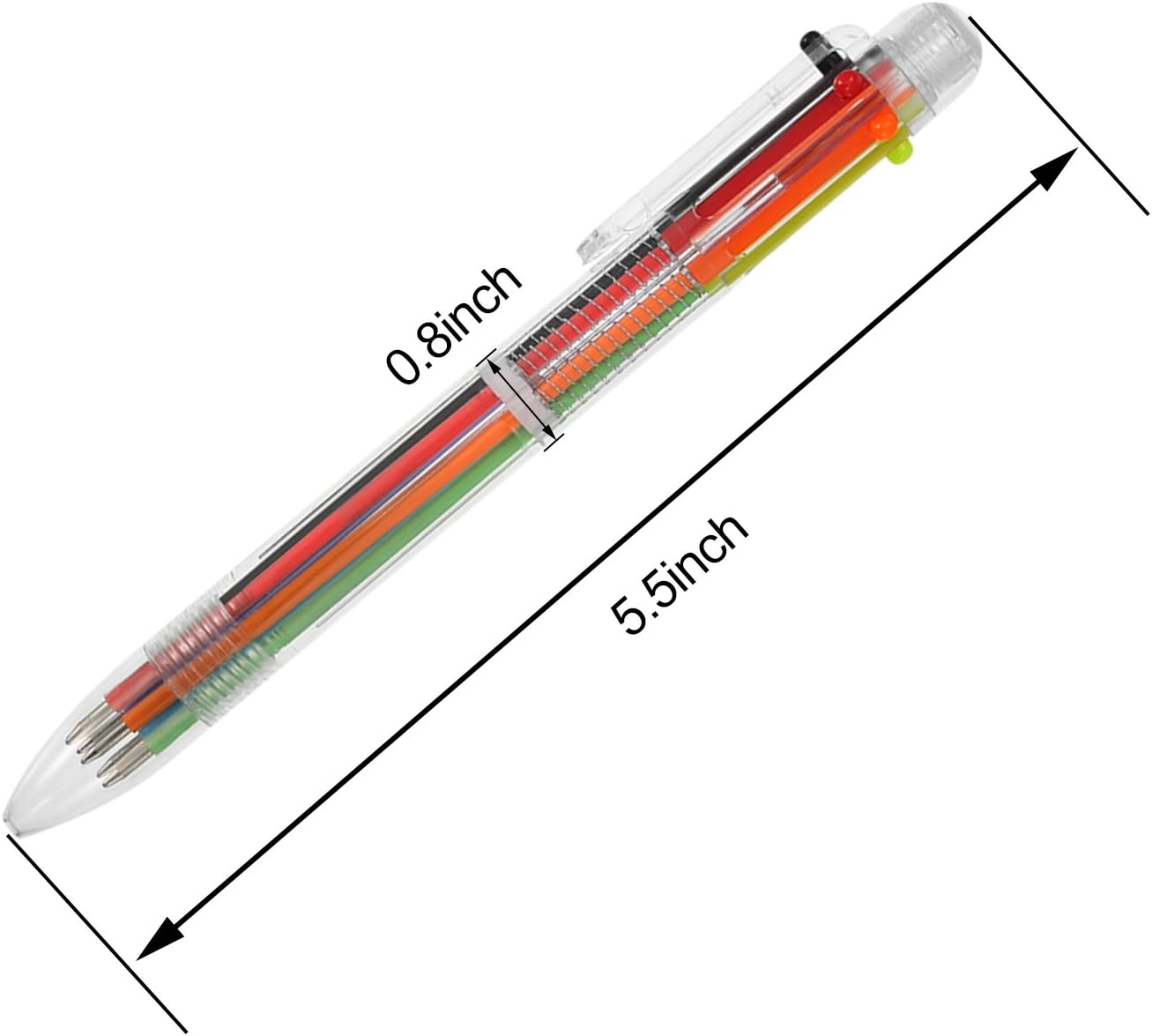 20 Pack 6-in-1 Retractable Ballpoint Pens 6-Color Ballpoint Pen ...