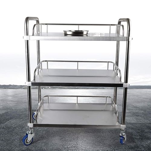 Rolling Trolley Cart 3 Tiers Cart Trolley Shelves Catering Service Cart ...
