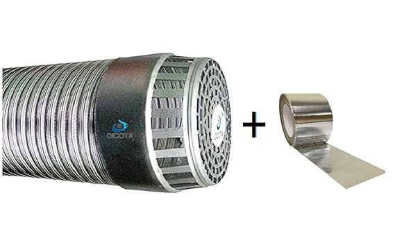 OICOTA 5-inch Chimney Exhaust Pipe with Cowl Cover and Aluminum Tape ...