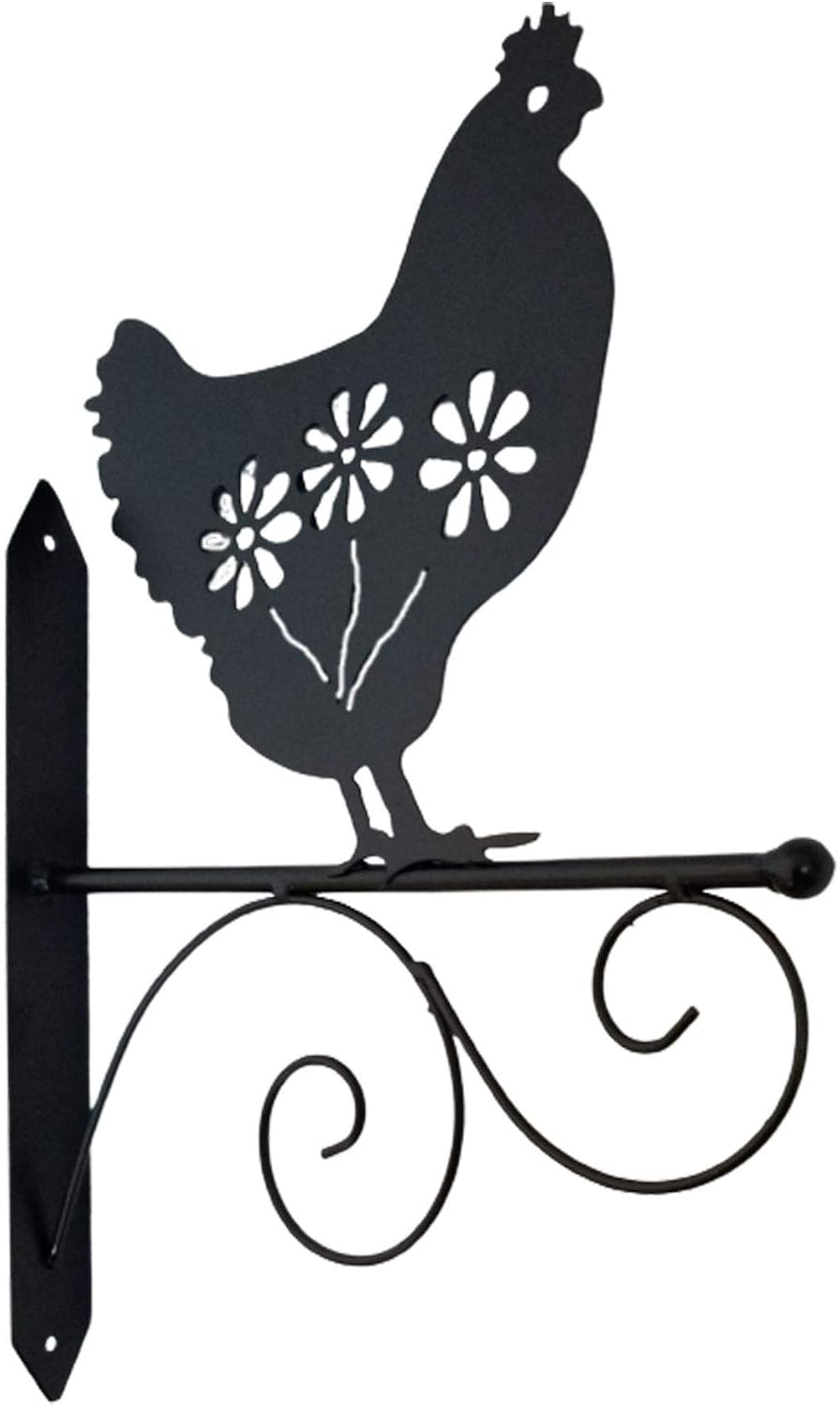 SK Chicken Wall Bracket – Metal Hanging Bracket Black Silhouette Animal ...