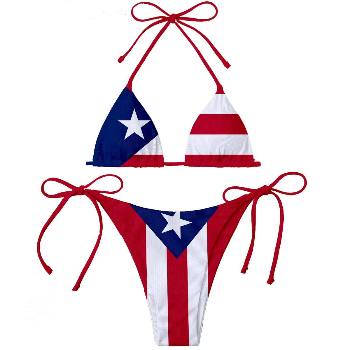 Puerto Rico Flag Women Micro Sexy Bikini Bra Set Summer Beachwear Sexy ...