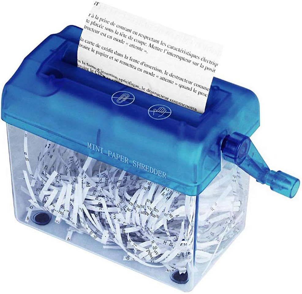 Amazon.com : Portable Mini Hand Shredder, Hand Crank File Paper ...