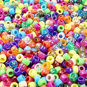 1000PCS Beads Colorful Beads Craft Beads Mixed Colors & Clear: Amazon ...