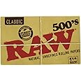 Amazon.com: RAW 500's Classic Natural Unrefined Rolling Paper 1 1/4 ...