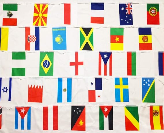 Amazon.com : International Flags 100 Countries String Flags 82 Feet 8.2 ...