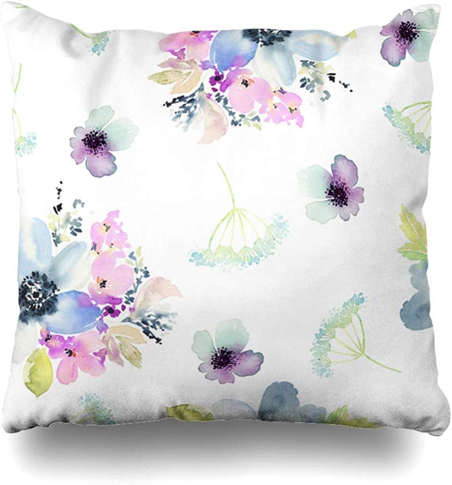 WHEYT Funda de Almohada de 40 x 40 cm Patrón Romántico Flor Rosa Flores ...