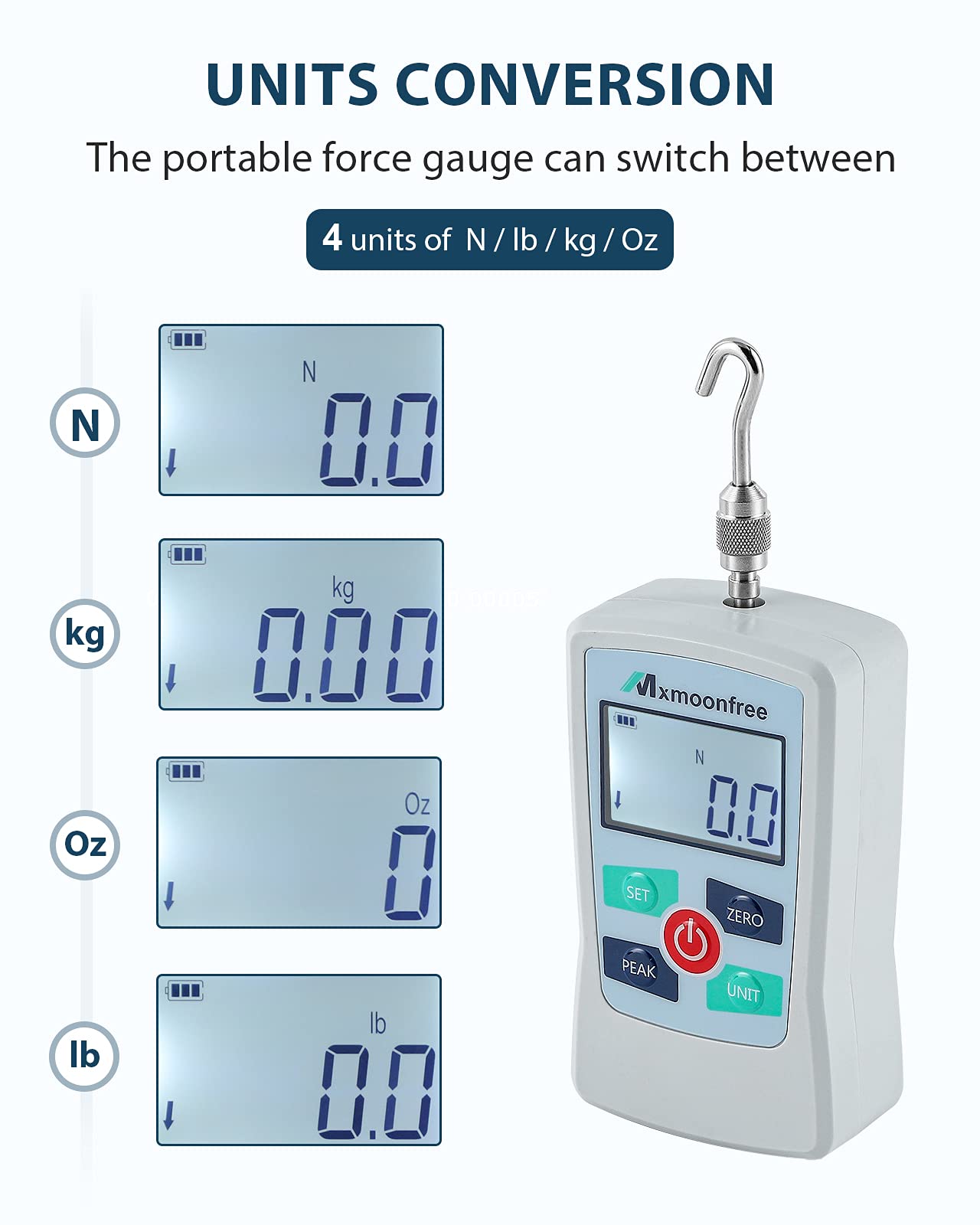 Mua 500N Digital Force Gauge Push Pull Gauge Portable Force Meter with ...