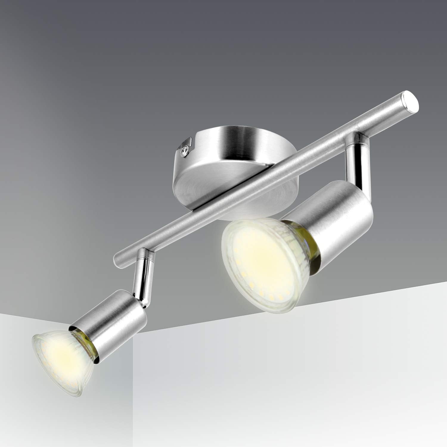 Foco LED para Techo Kimjo, Lámpara de techo LED Plafón con 2 Focos LED ...