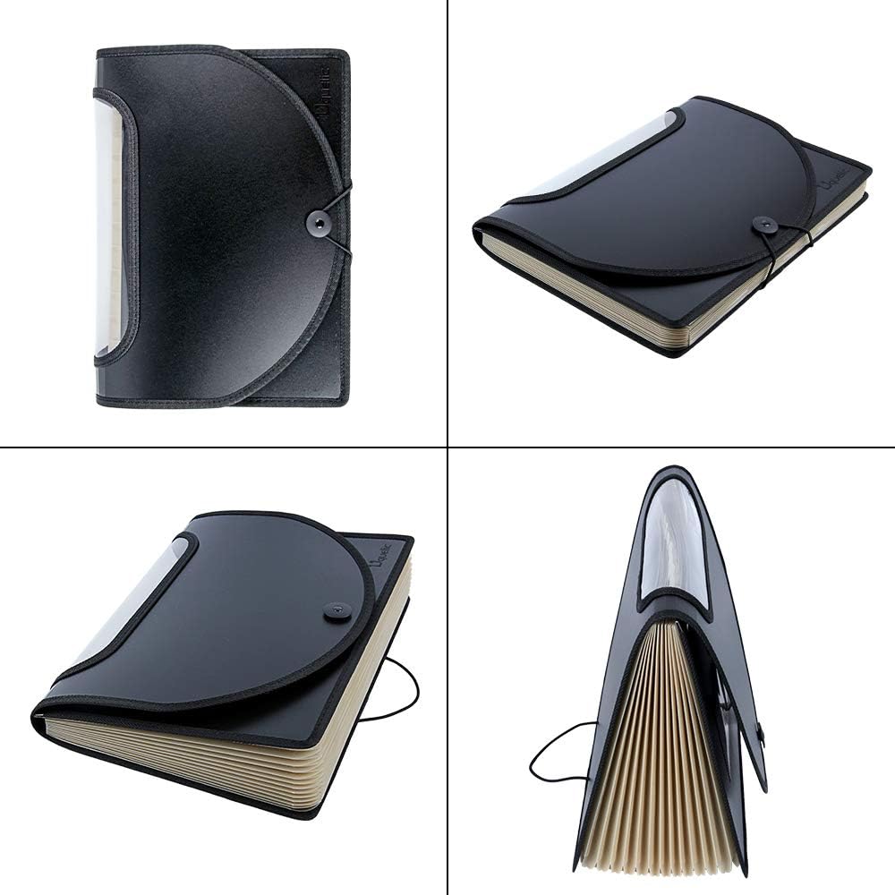 Uquelic 12 Pocket Expanding File Folder with Cover – Expandable File ...