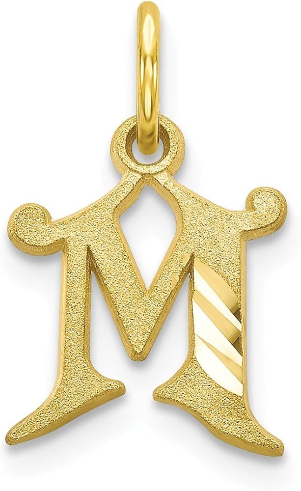 Amazon.com: 10k Yellow Gold Initial M Charm: Jewelry