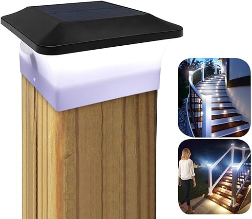 SUMAOTE Solar Motion Sensor Post Cap Lights Outdoor, 4x4 32 LED ...