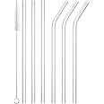 Amazon.com: 6 PCS Reusable Glass Drinking Straw, Replacement Straw 7.88 ...