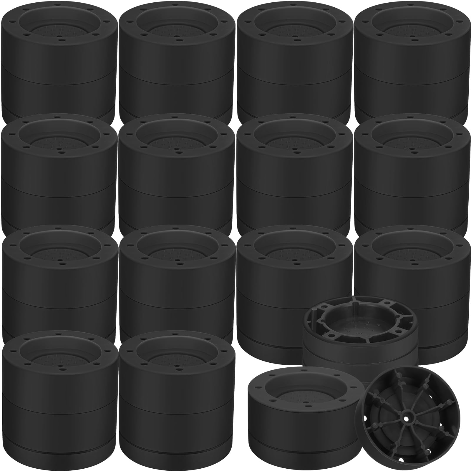 Treela Set of 16 Round Bed Risers Heavy Duty Furniture Risers Lifts ...
