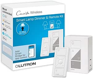 Lutron Caséta Wireless Single-Pole/3-Way Smart Lighting Lamp Dimmer and Remote Kit | P-PKG1P-WH ...
