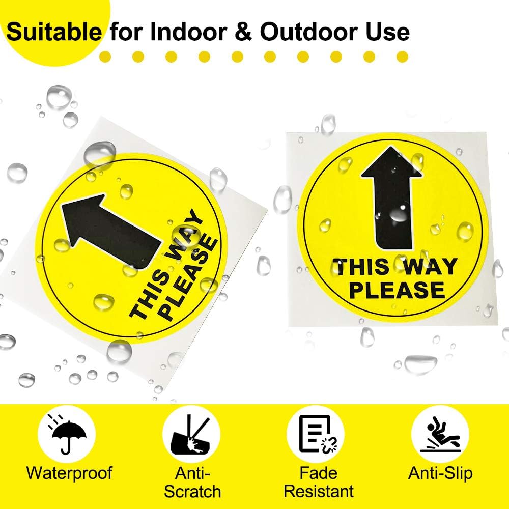 Arrow Floor Stickers, Social Distancing Floor Stickers Yellow Black ...