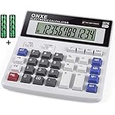 Amazon.com : Desk Calculator 12 Digit Extra Large 4.3-Inch LCD Display, Two Way Power Battery ...