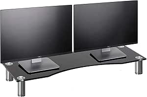 Amazon.com: VonHaus 05/081 Large Curved Glass Monitor Stand ...