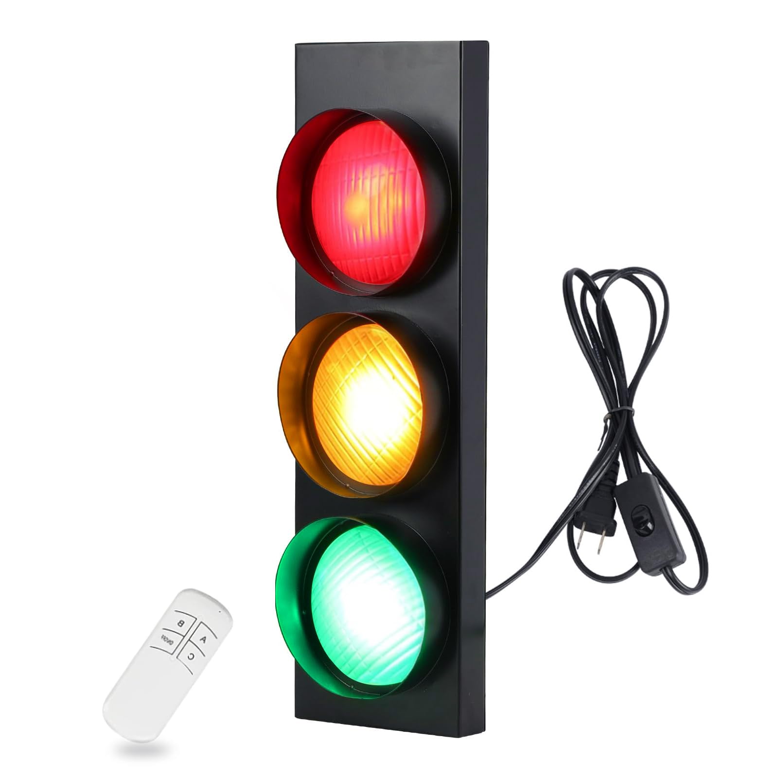 HOMIER Traffic Light Wall Lamp, Retro Style Traffic LED Lamp With ...