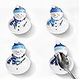 Amazon.com: Whaline 4Pcs Winter Coffee Spoon Rest Cute Snowman Ceramic ...