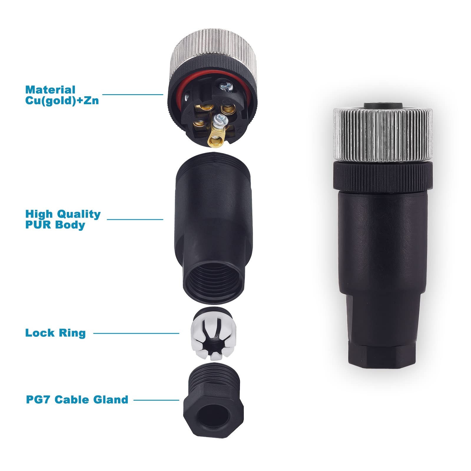 Mua M12 8 Pin Male & Female Socket Panel Aviation Wire Connector,12mm ...