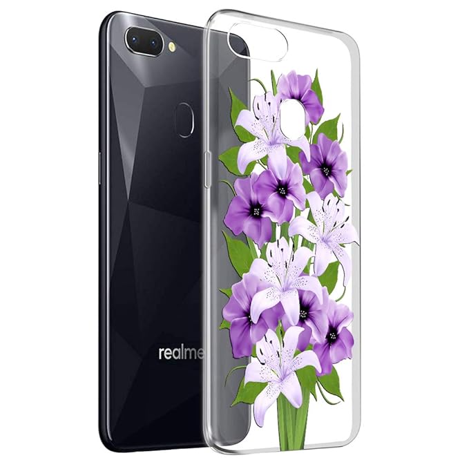 Nainz ''Purple Floral''Printed Soft Silicon Back Cover Case for Oppo ...