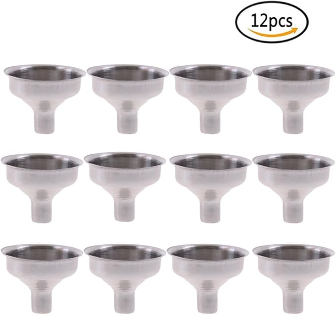 12 kleine Edelstahl Mini Trichter für Fläschchen, Flasche Füllung ...