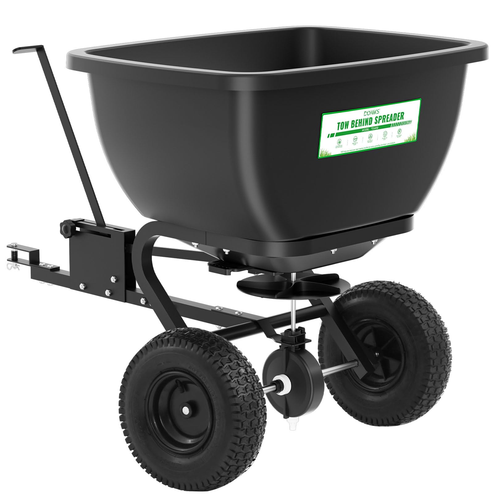 Tow Behind Broadcast Spreader, 200 LB Capacity,Fertilizer Spreader ...