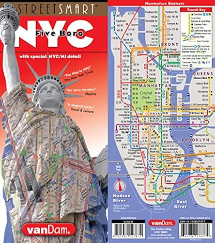 StreetSmart NYC Five Boro Map by VanDam-Laminated pocket city street ...
