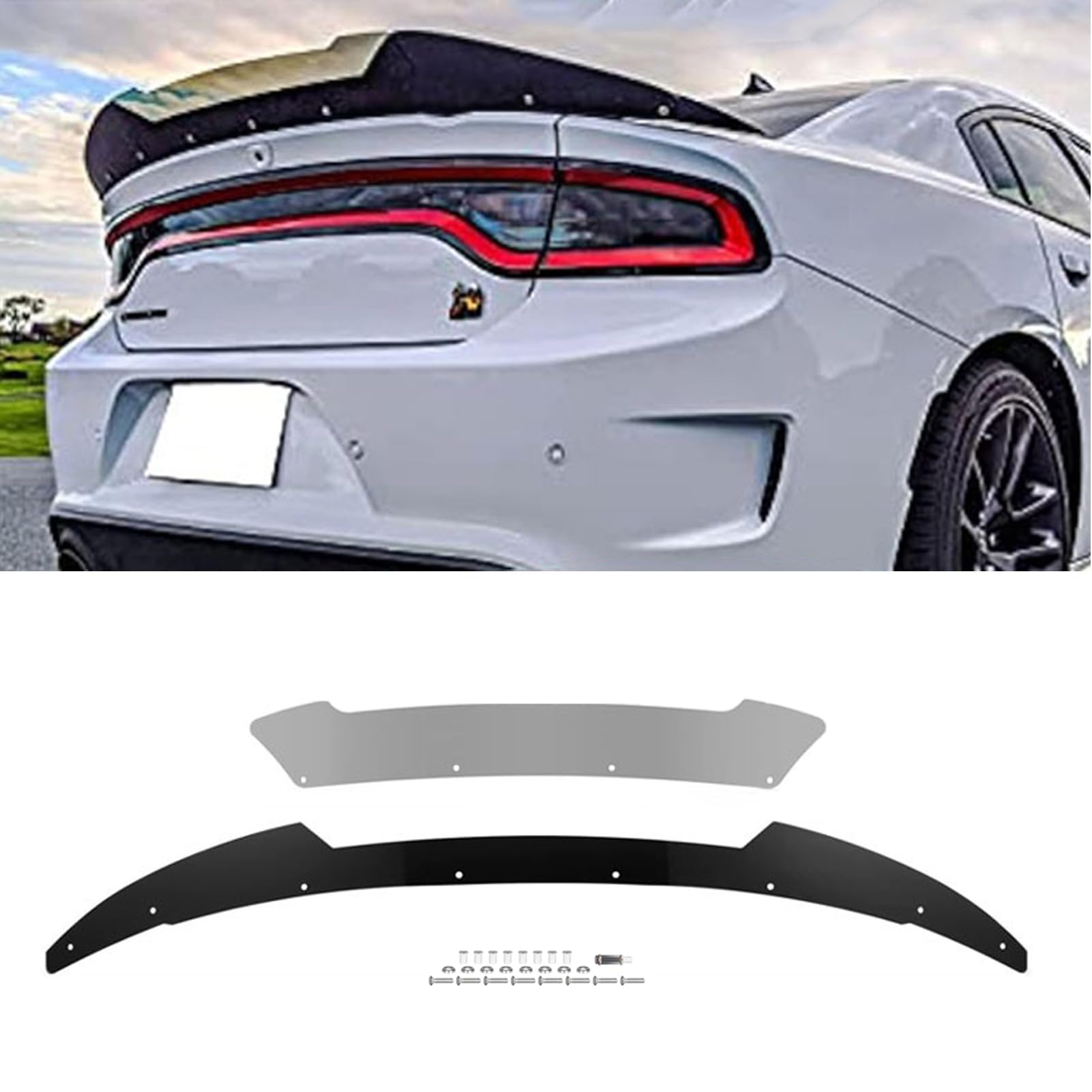 NTING Venom Series V2 Style Rear Wickerbill Spoiler for Dodge Charger ...