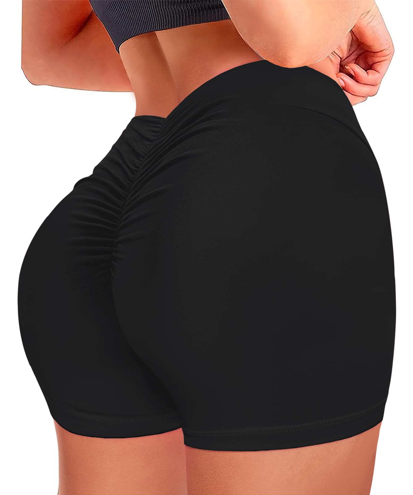 FIGKICKSEN Women’s Gym Scrunch Butt Lifting Shorts V Back High Waisted ...