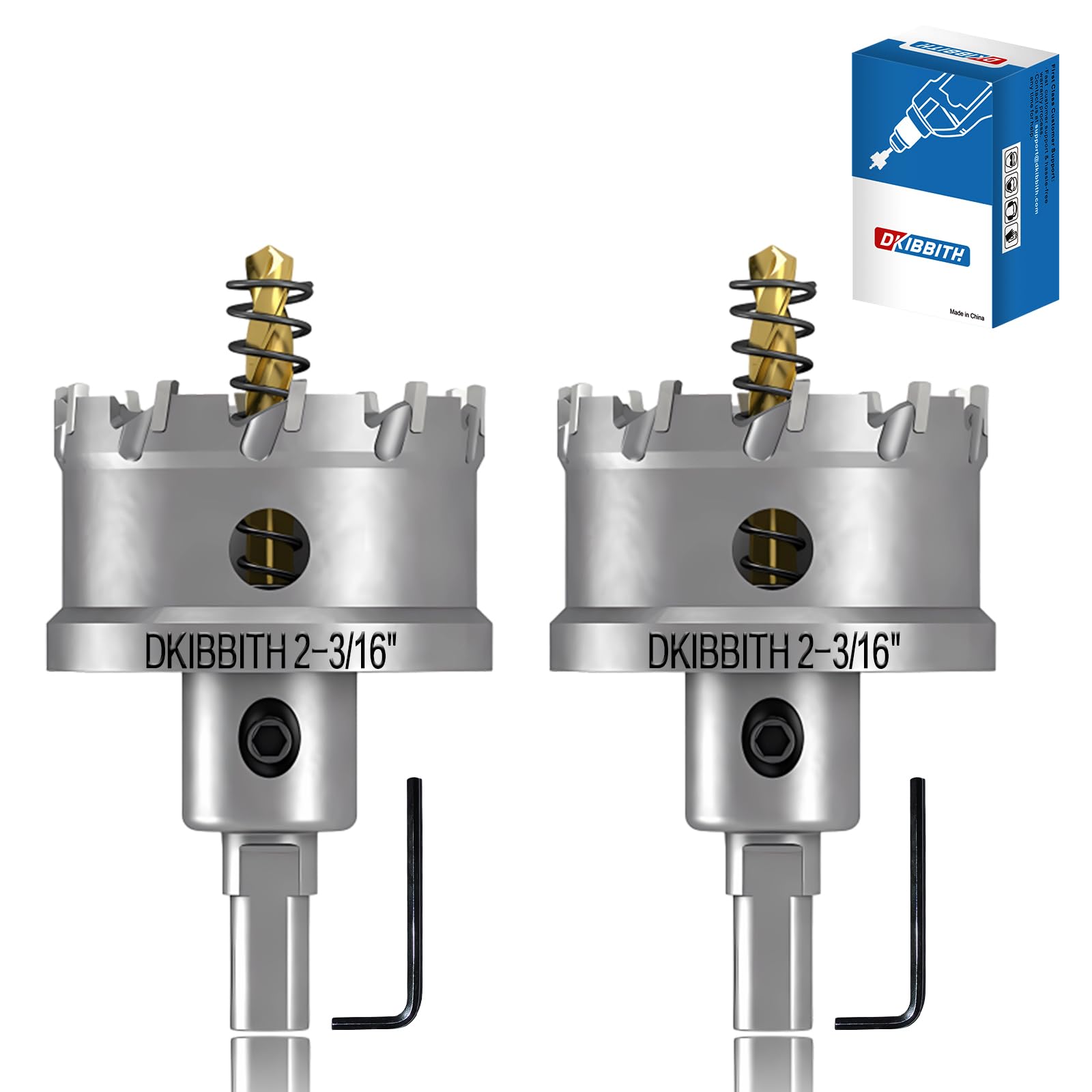 TCT Hole Saw Set, 2-Pack of 2-1/8" (55mm) Heavy Duty Tungsten Carbide Tipped Hole Cutters for ...