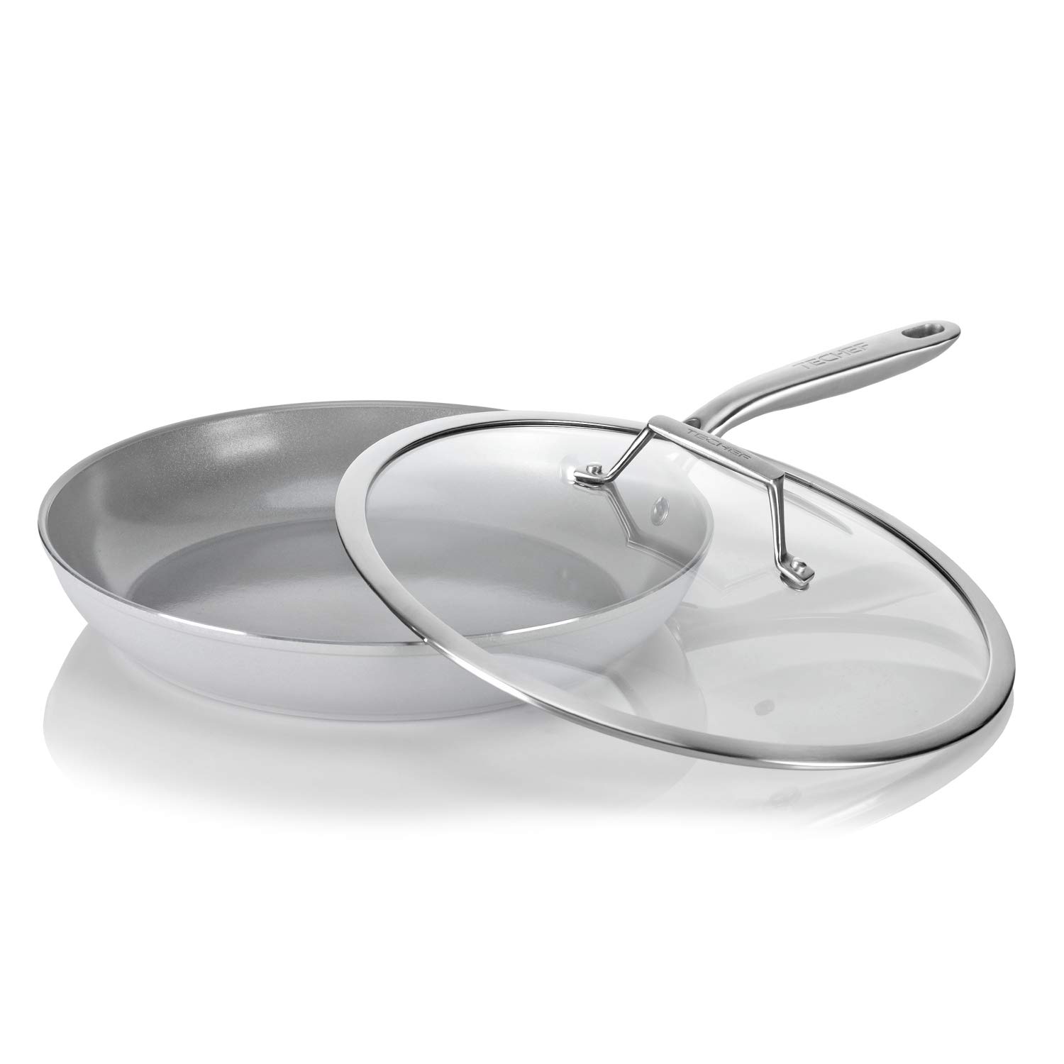 TECHEF - CeraTerra 12" Ceramic Nonstick Frying Pan Skillet with Glass ...