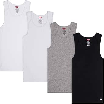 Amazon.com: Levi's Tank Tops for Men - 4 Pack Classic Ribbed Cotton ...