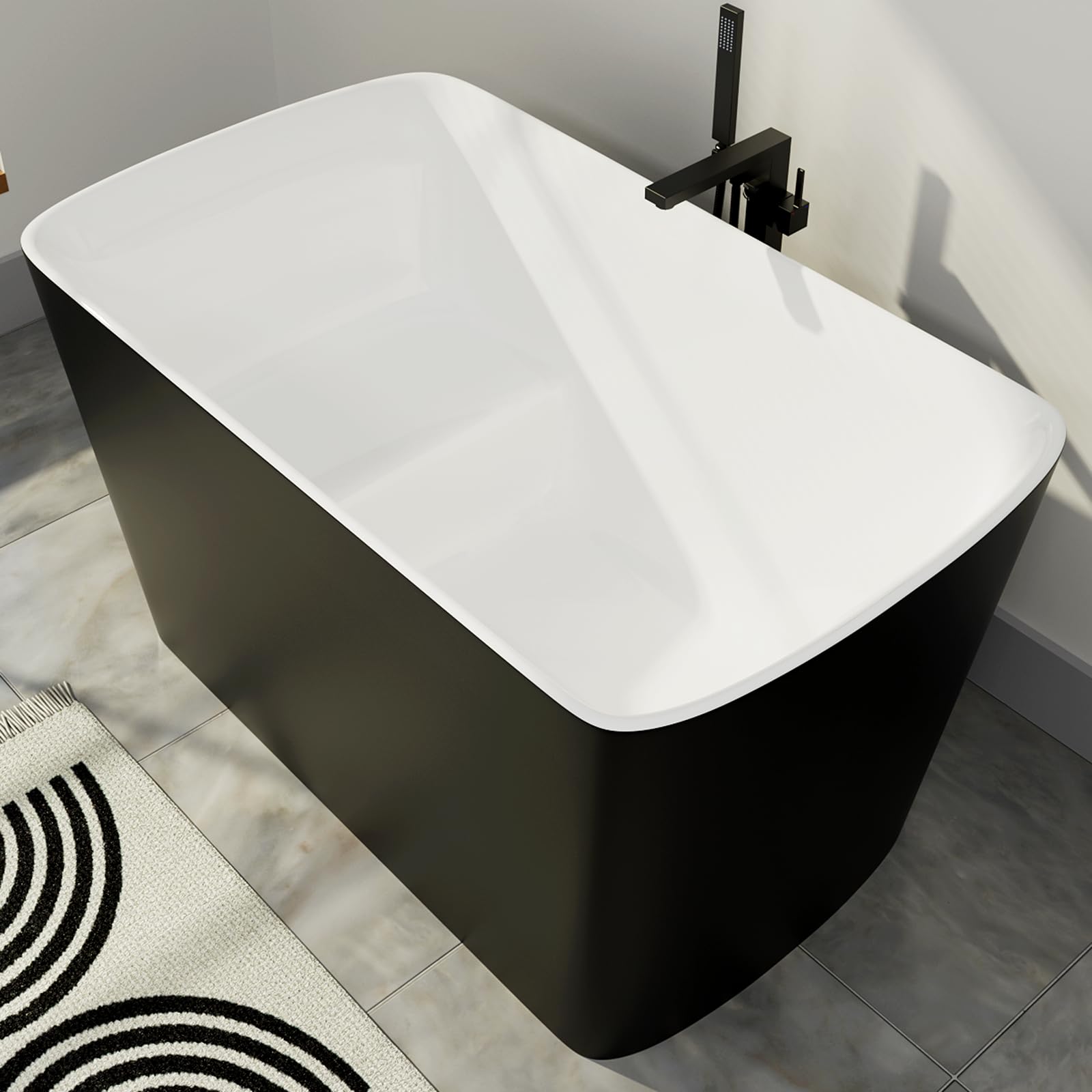 Mokleba 47" Lucite Acrylic Freestanding Bathtub?Square Shape Janpanese ...