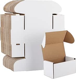 Amazon.com: HORLIMER 4.6x2.2x2.2 inches Shipping Boxes Set of 50, White ...