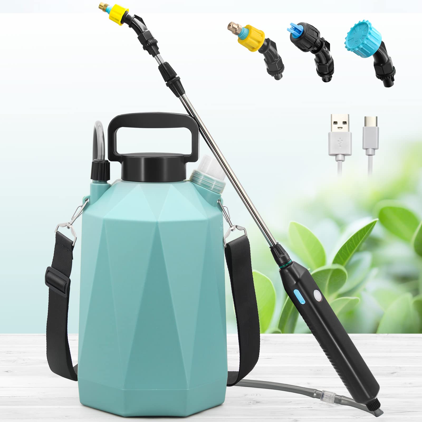 SideKing Battery Powered Sprayer 1.35Gallon/5L, Electric Garden Sprayer ...