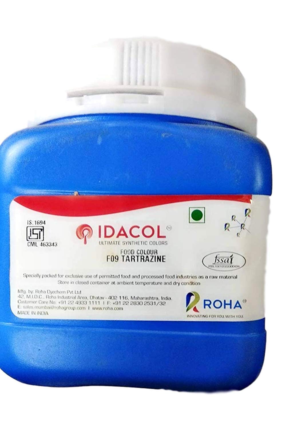 Idacol Yellow Food Colour Tartazine Synthetic Food Colour| 500 Grams ...