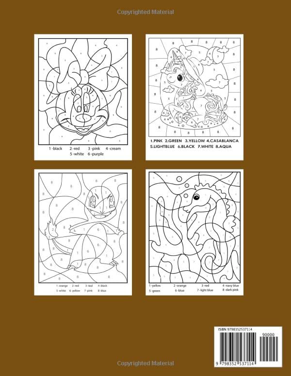 Large Print Color By Number Coloring Book: Easy Large Print Color By ...