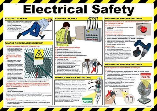 Safety Poster Electrical Safety LAM 590 X 420mm Amazon co uk Office safety-poster-electrical-safety-lam-590-x-420mm-amazon-co-uk-office