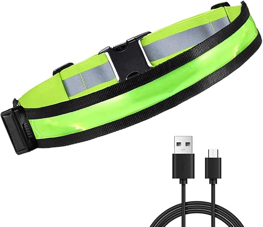 XLENTGEN LED Running Belt, USB Rechargeable LED Reflective Belt - High ...