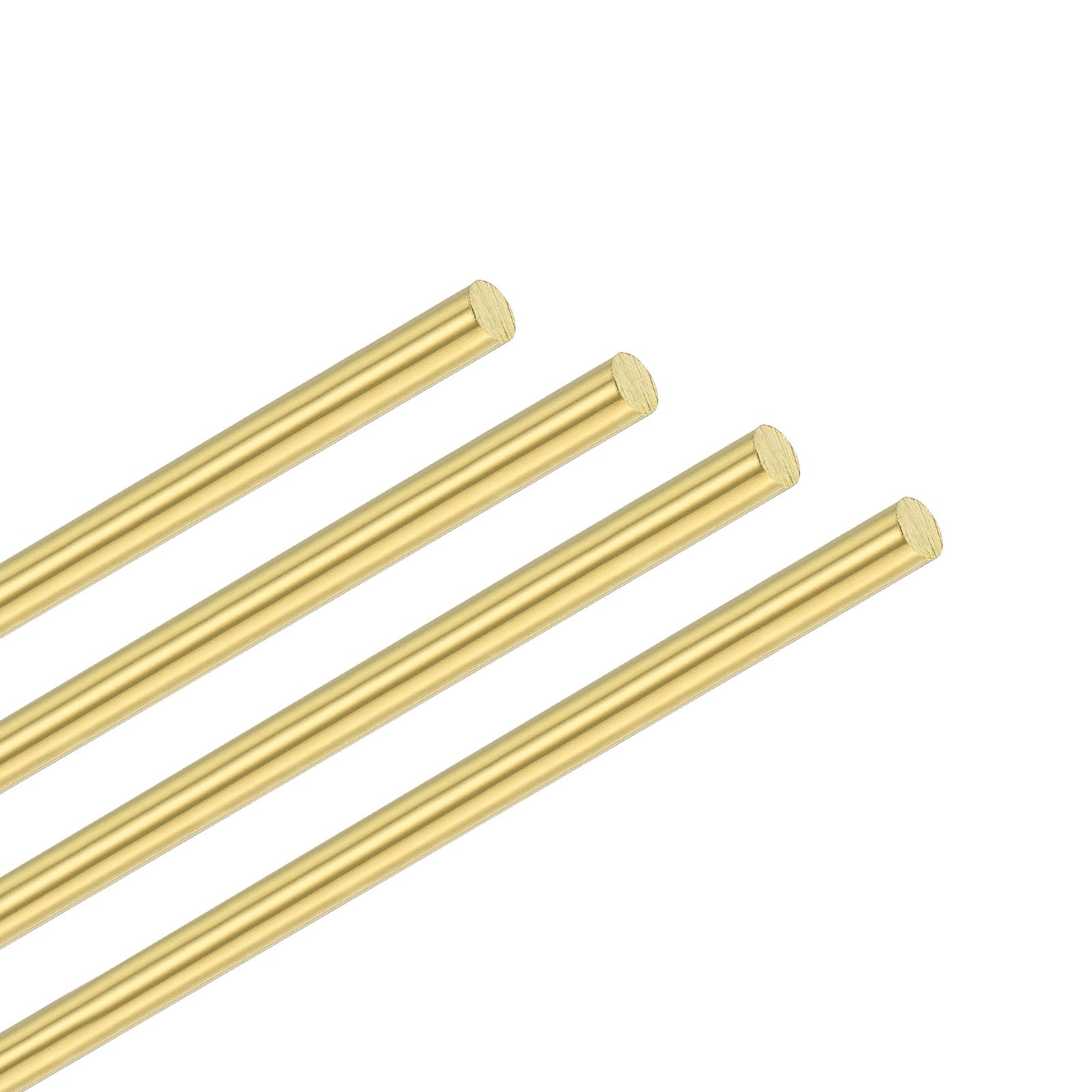 M METERXITY 4-Pack Brass Rod, 3mmx200mm H59 Solid Brass Round Rods for ...