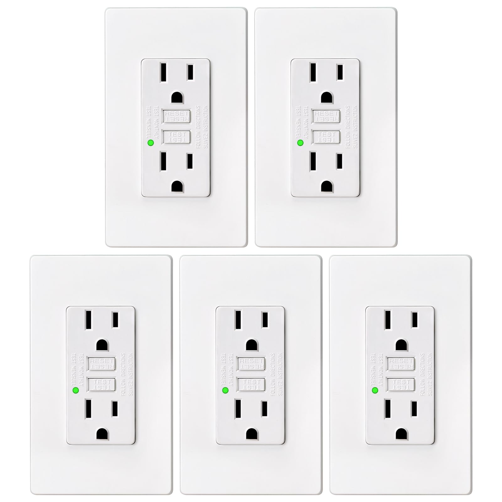 GFCI Outlet 15 amp GFI Electrical Outlet 15 amp White Outdoor GFCI ...