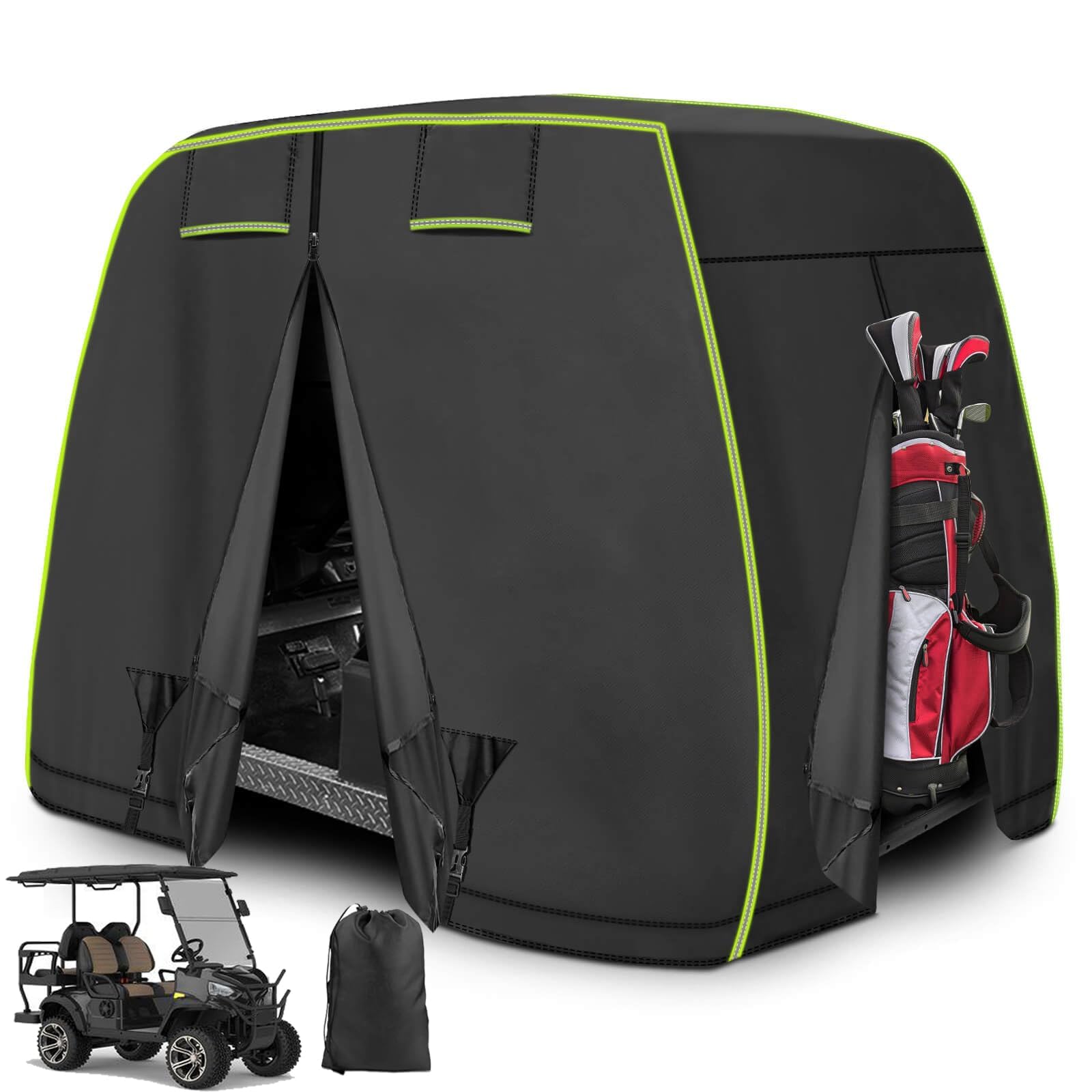 2/4 Passenger Golf Cart Cover Fits EZGO, Club Car, Yamaha Golf Carts ...