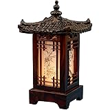 Carved Wood Lamp Handmade Traditional Korean Roof and Window Design Art ...