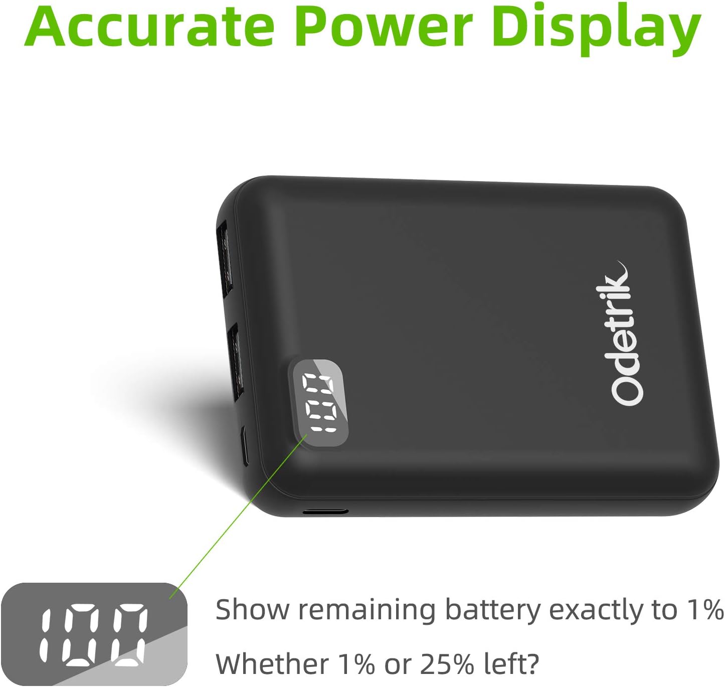 Mini Power Bank 10000mAh Dual 2.4A Outputs Portable Phone Charger Ultra ...